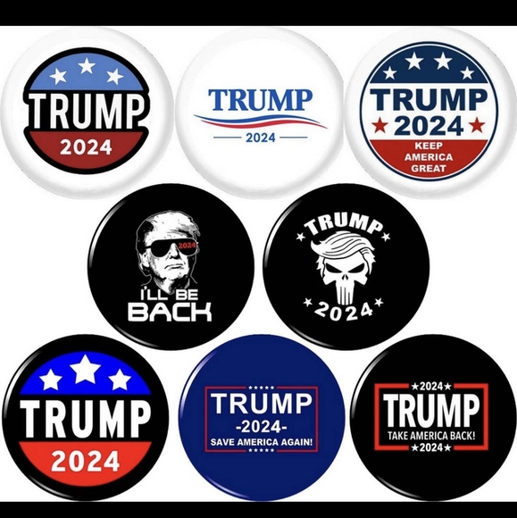 Accessories | Donald Trump 224 Buttons Badge Pins Set Of 8 | Poshmark